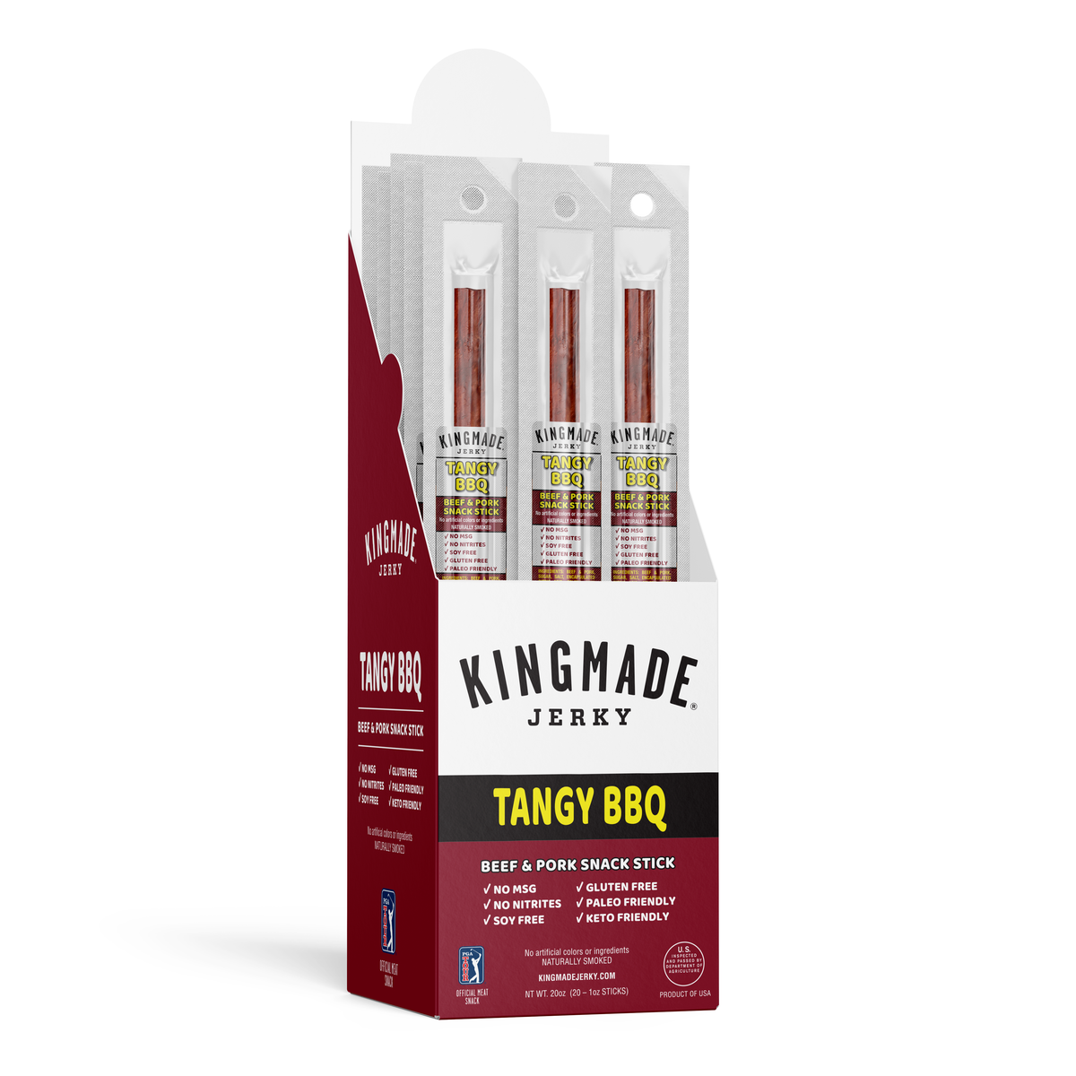 Tangy BBQ Flavor Snack Sticks - 20 count – Kingmade Jerky